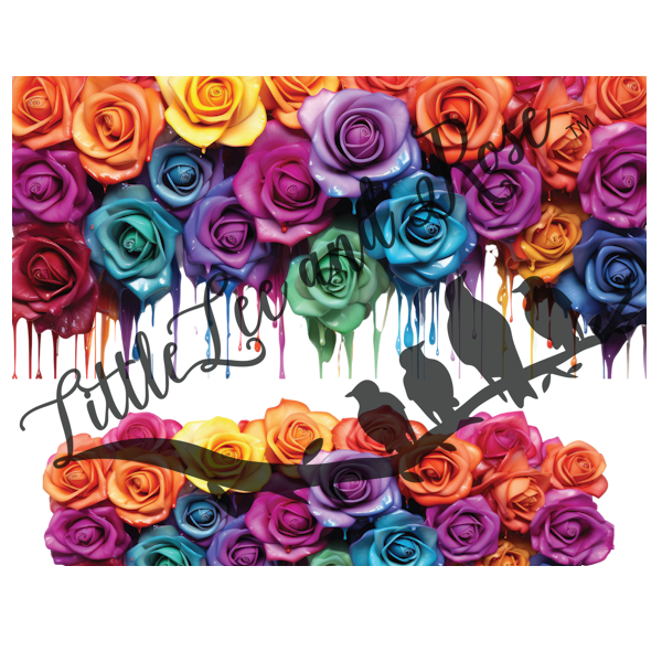 Colorful Rose Drip 40oz/30oz Wrap UV-DTF – LittleLee and Rose