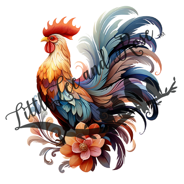 Swirly Rooster UV-DTF – LittleLee and Rose